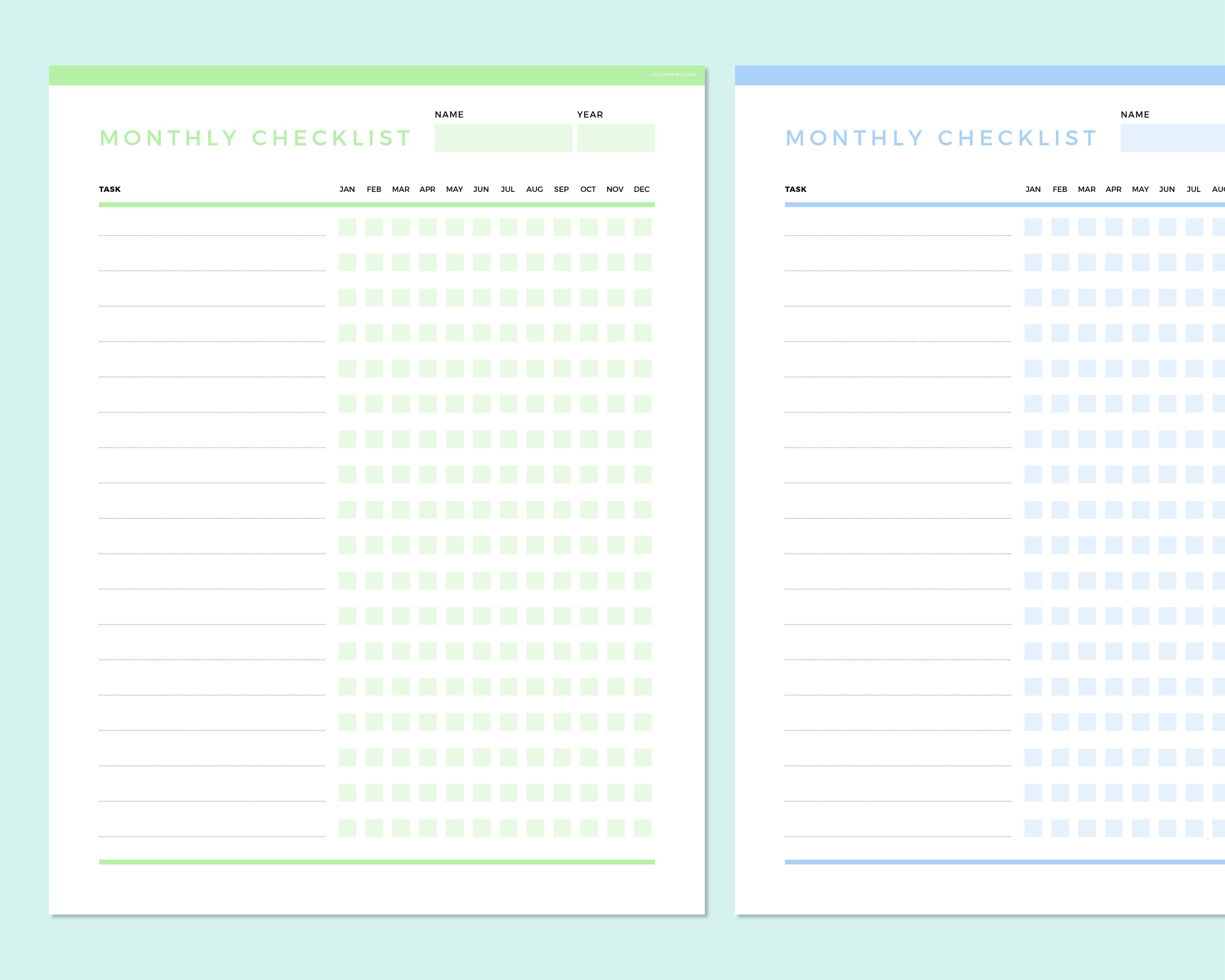 Editable Monthly Checklist Printable Month to Do List - Etsy UK