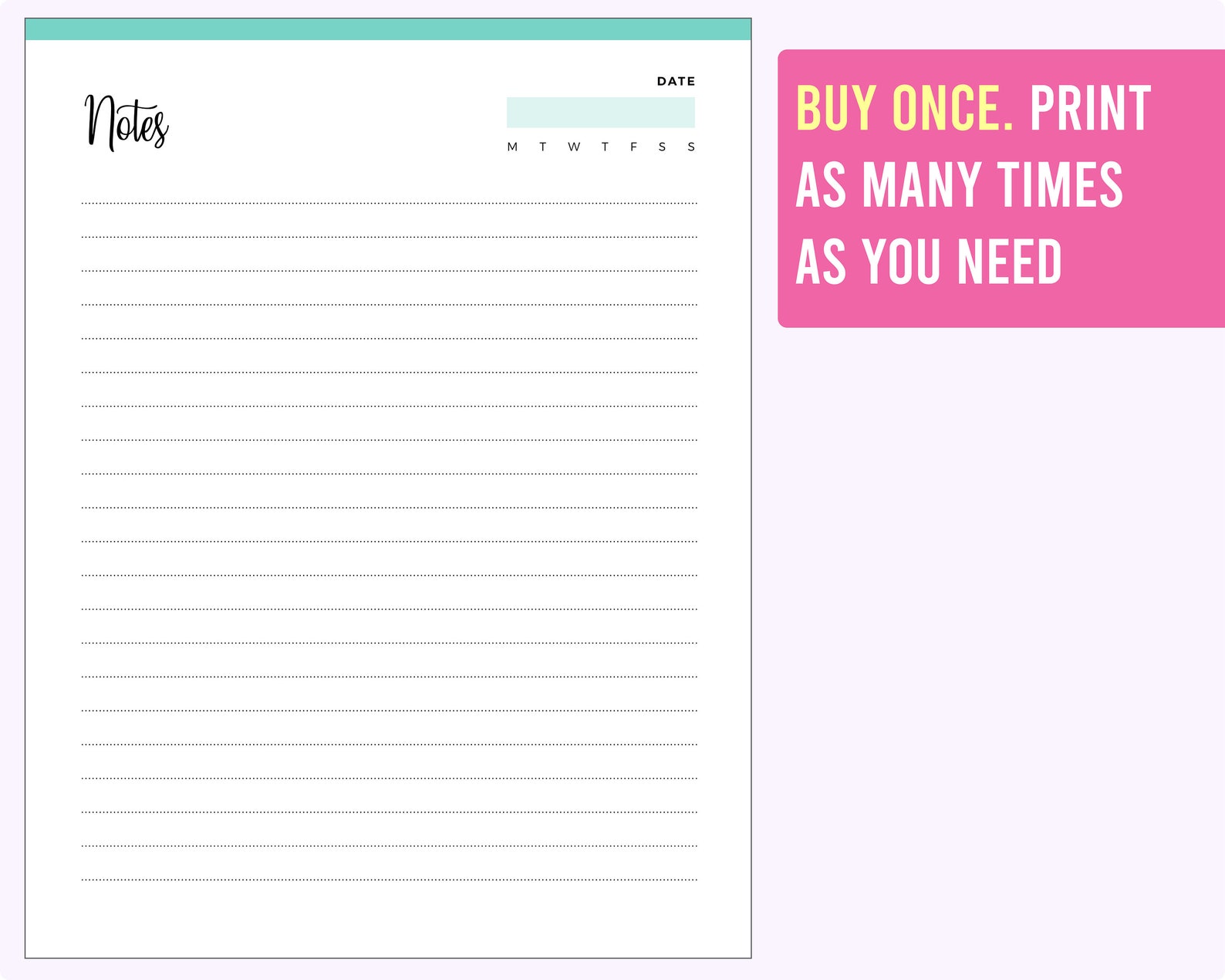 Printable Notes | Printable Planner Pages - Etsy