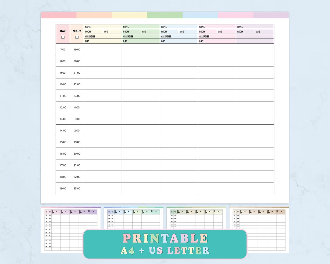 Printable Nurse Shift Planner PDF Nurse Brain 5 Patient - Etsy