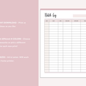 Printable Soap Making Batch Log, Soap Maker Planner, Soap Making ...