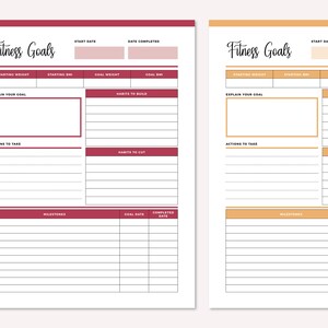 Printable Fitness Planner, Fitness Goals, Goal Setting, Weight Loss ...