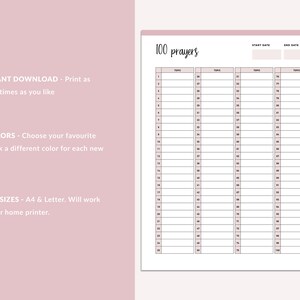 Printable 100 Prayer Challenge, Prayer Journal, Faith Journal, Daily ...