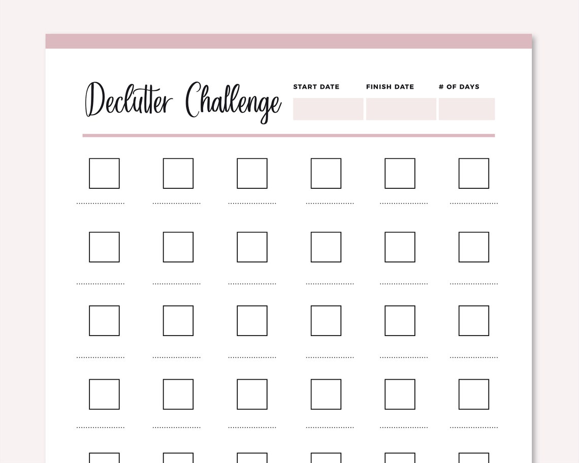 Printable Declutter Tracker Declutter Planner Decluttering | Etsy