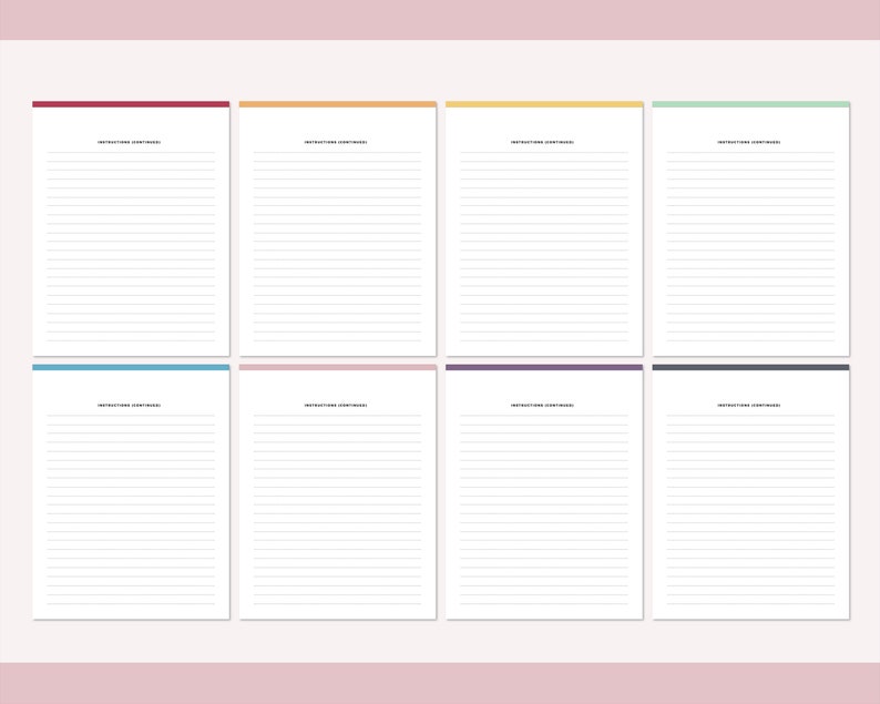 Printable Recipe Template Blank Recipe Page Cooking List - Etsy