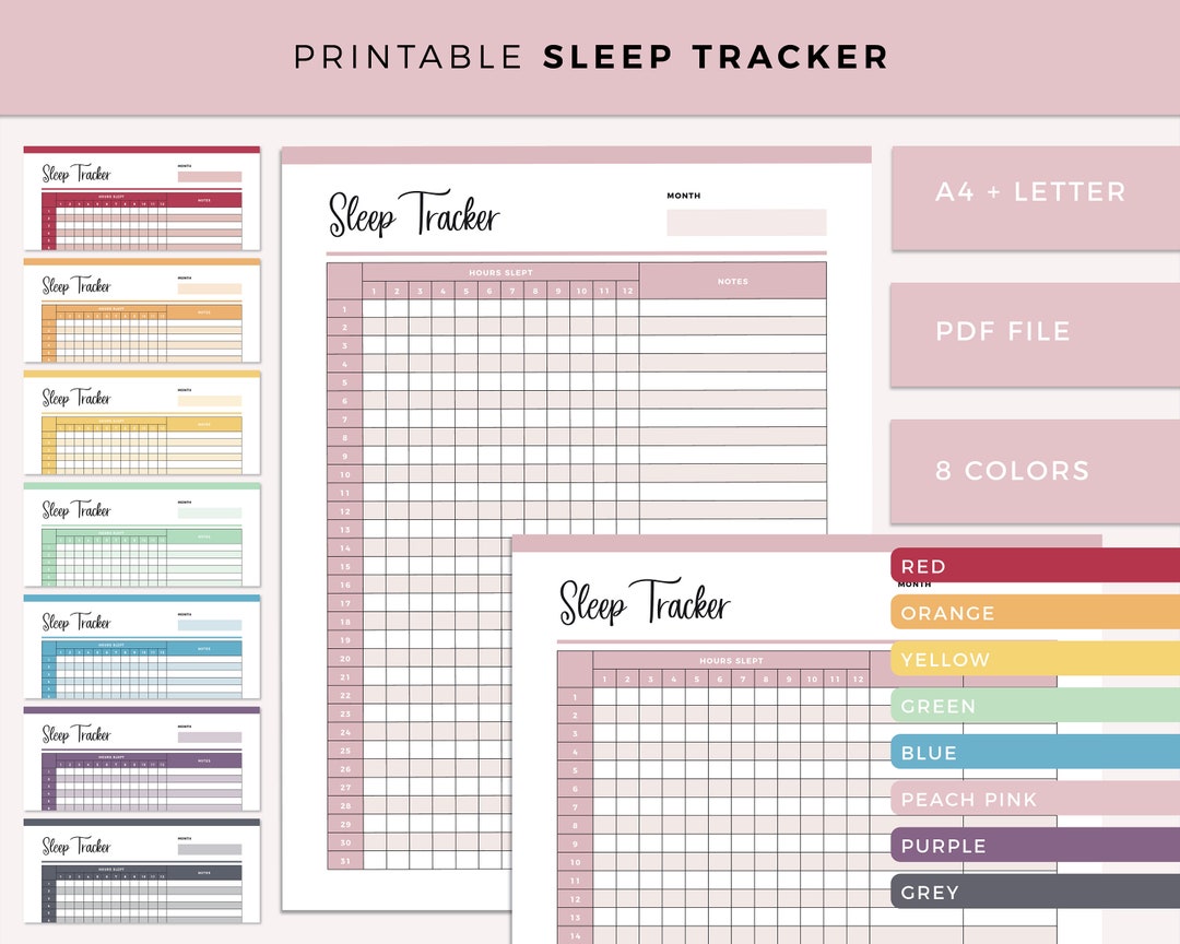 Printable Daily Sleep Tracker, Sleeping Log, Insomniac Planner Insert ...