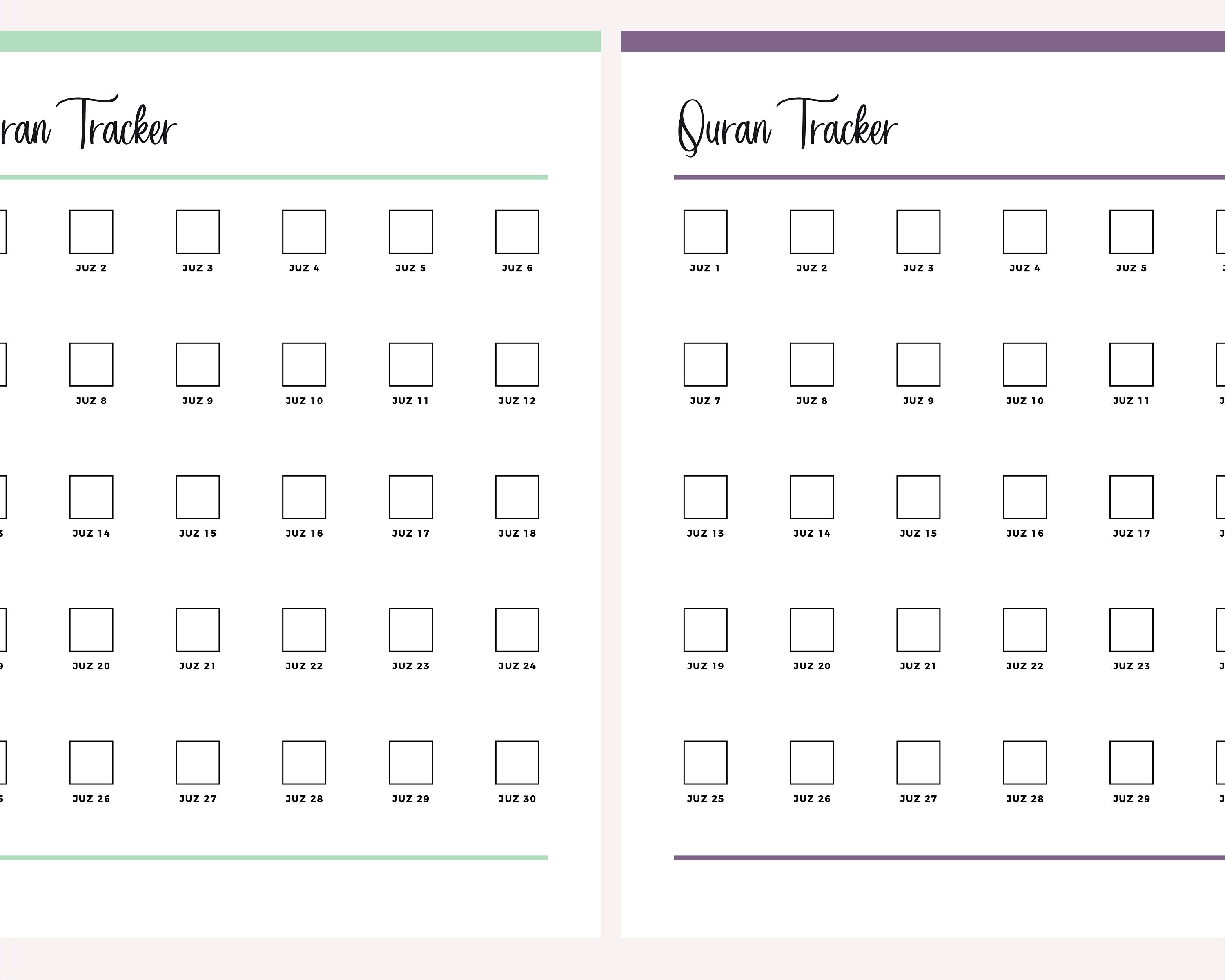 Printable Quran Tracker Quran Memorization Islamic Study - Etsy Singapore