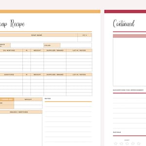 Printable Blank Soap Recipe Sheet, Soap Making Recipe Cards, Soap Maker ...