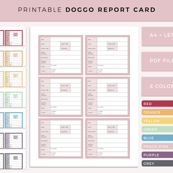 Dog Report Card - Etsy