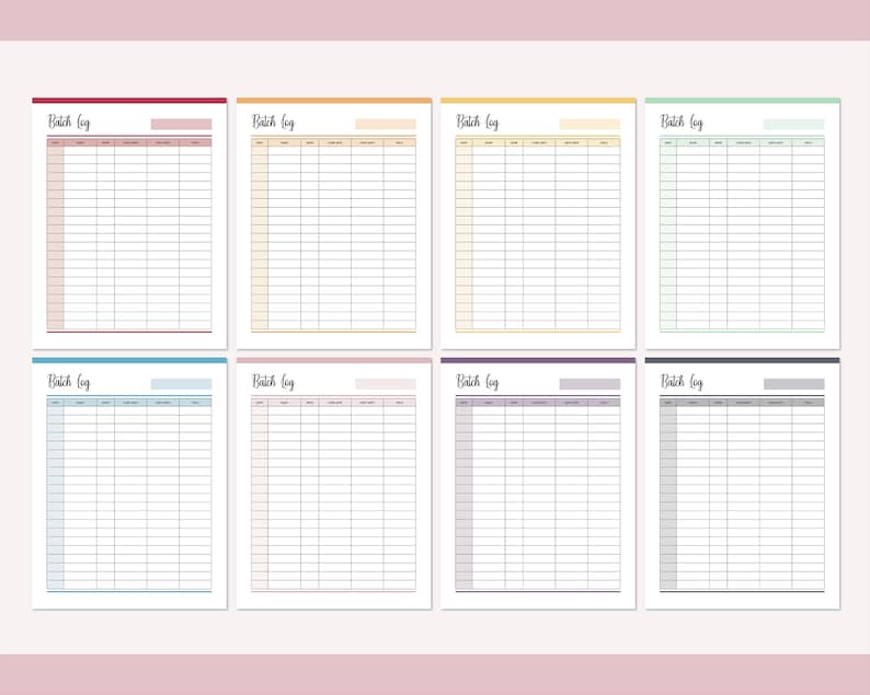Printable Soap Making Batch Log, Soap Maker Planner, Soap Making ...