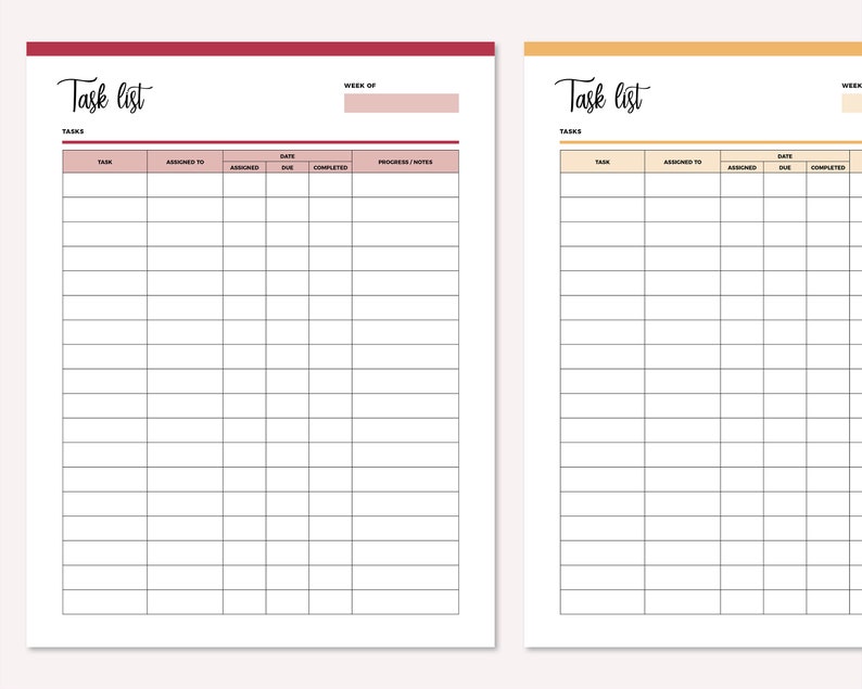 Employee Task List Printable Work Allocation Sheet Daily - Etsy Ireland