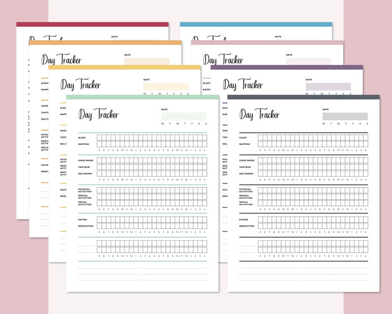 Autistic Child Care Log Printable, Day Tracker, Behavioural Log, Autism ...