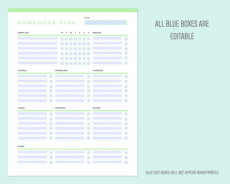 Editable Homework Checklist Fillable Homework Planner - Etsy Australia