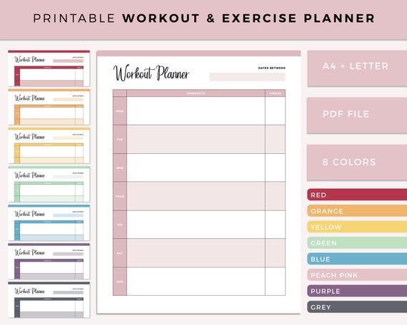 Exercise Planner Printable