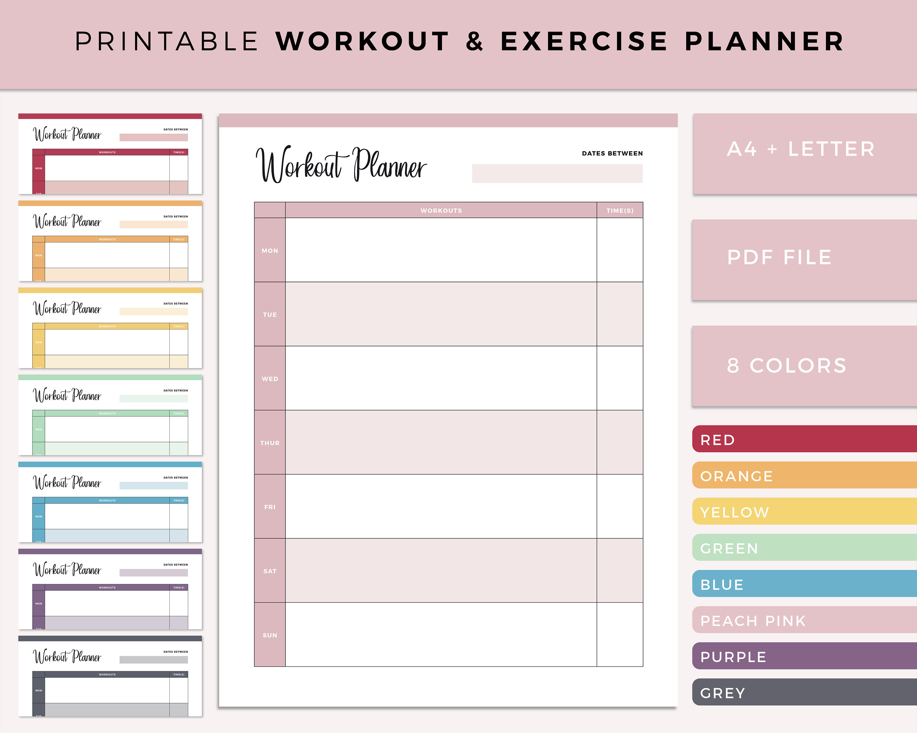 Paper & Party Supplies Calendars & Planners Paper Exercising Planning ...