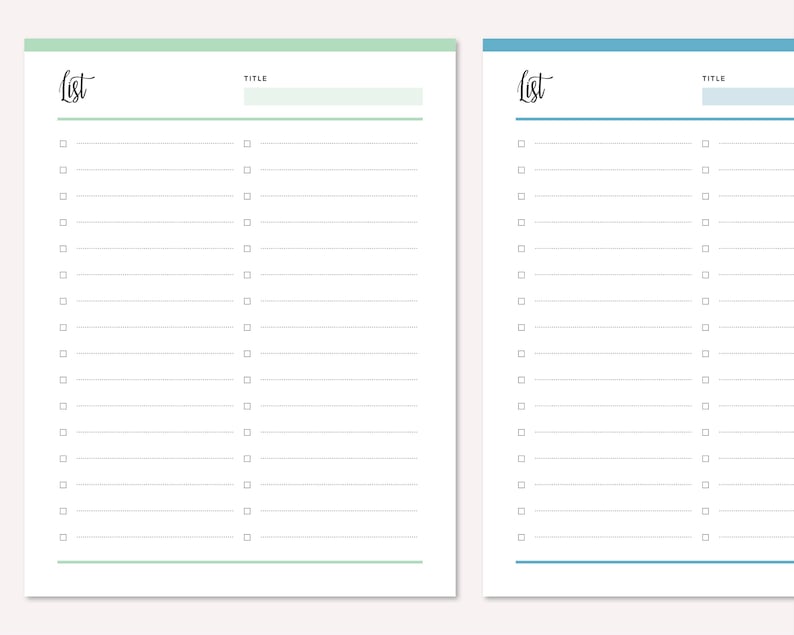 Printable Checklist Template Blank List Simple List for - Etsy