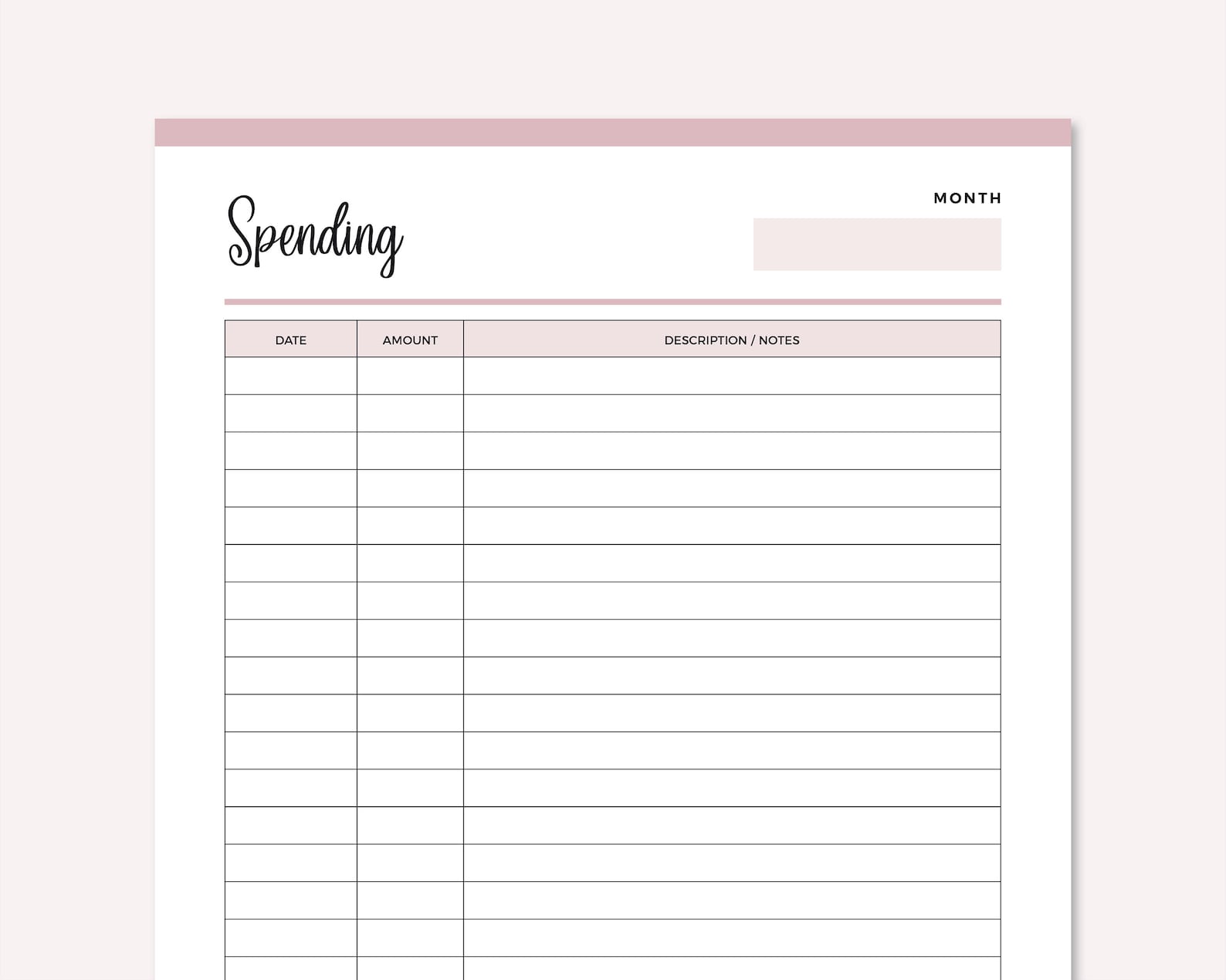 Printable Spending Tracker, Expense Tracker, Spending Sheet, Purchase ...