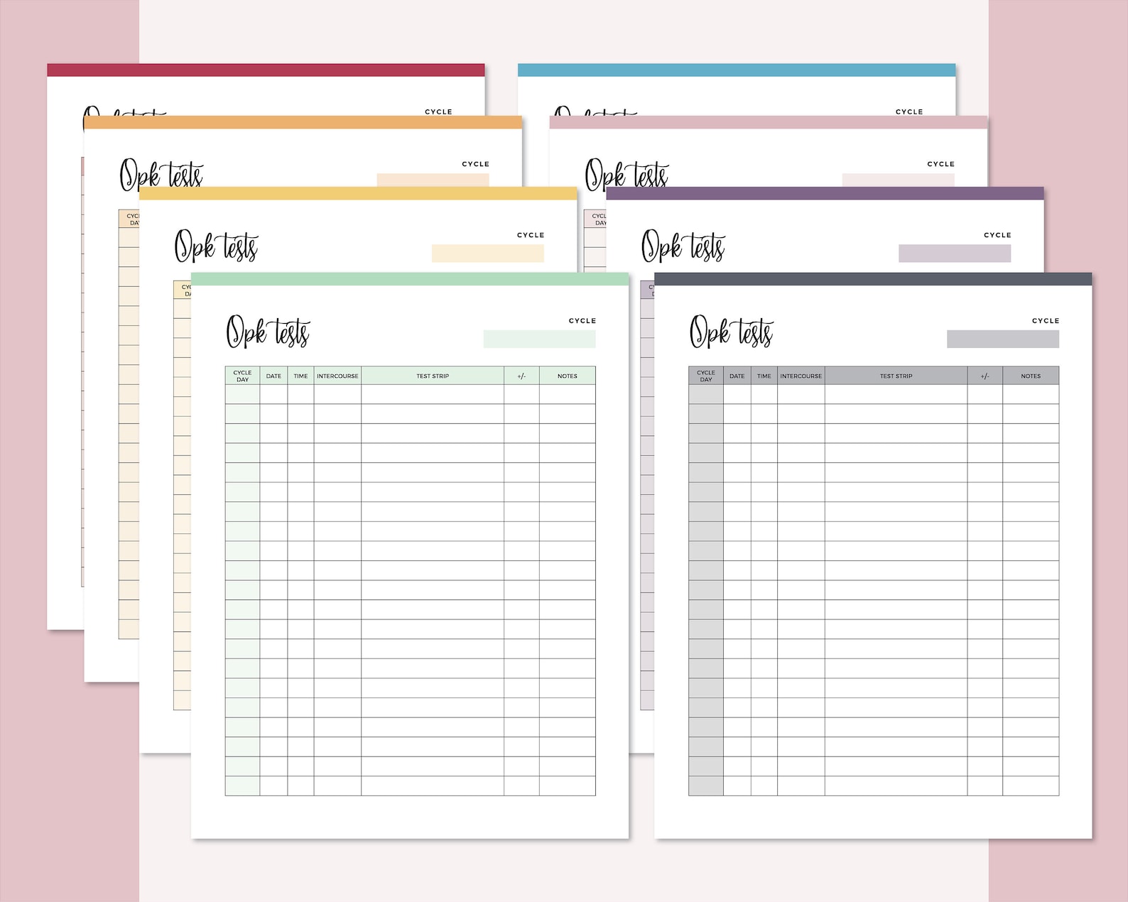 Printable OPK Test Sheet, Ovulation Tracker, Fertility Planner ...
