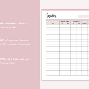 Printable Inventory Tracker, Inventory Sheet, Craft Business Supplies ...