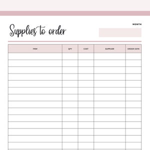Printable Inventory Tracker, Inventory Sheet, Craft Business Supplies ...