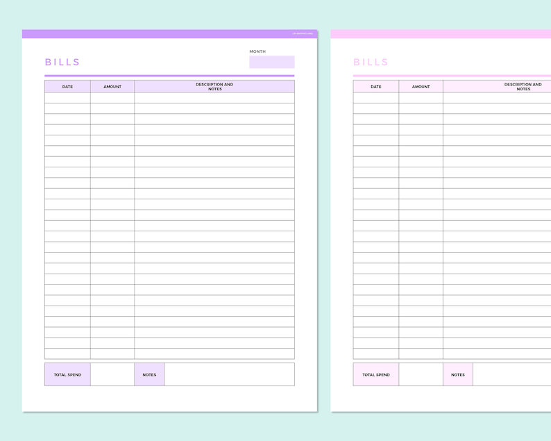 Editable Bill Tracker Printable, Bills Tracker, Monthly Bill Tracker ...