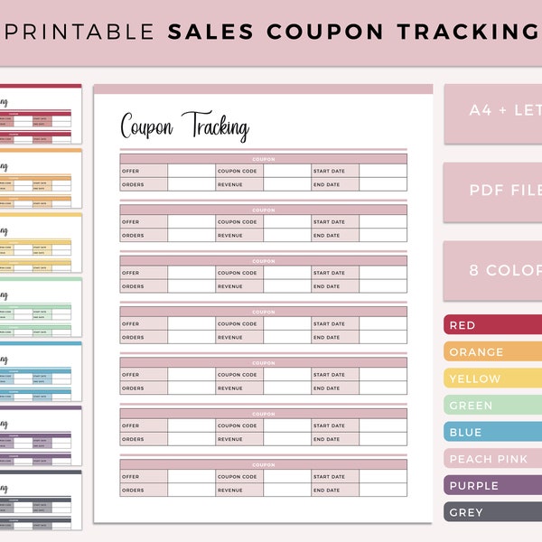 Printable Sales Coupon Tracking Sheet - Etsy