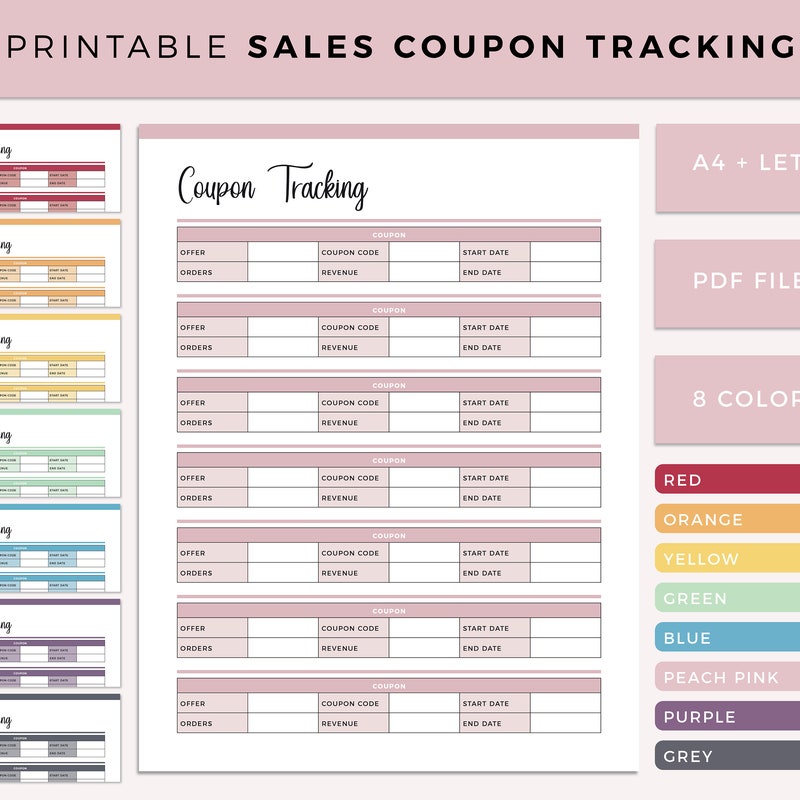 Couponing Tracking Sheet - Etsy
