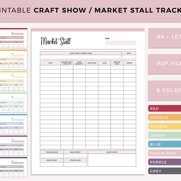 Craft Show Inventory Tracker Printable - Etsy