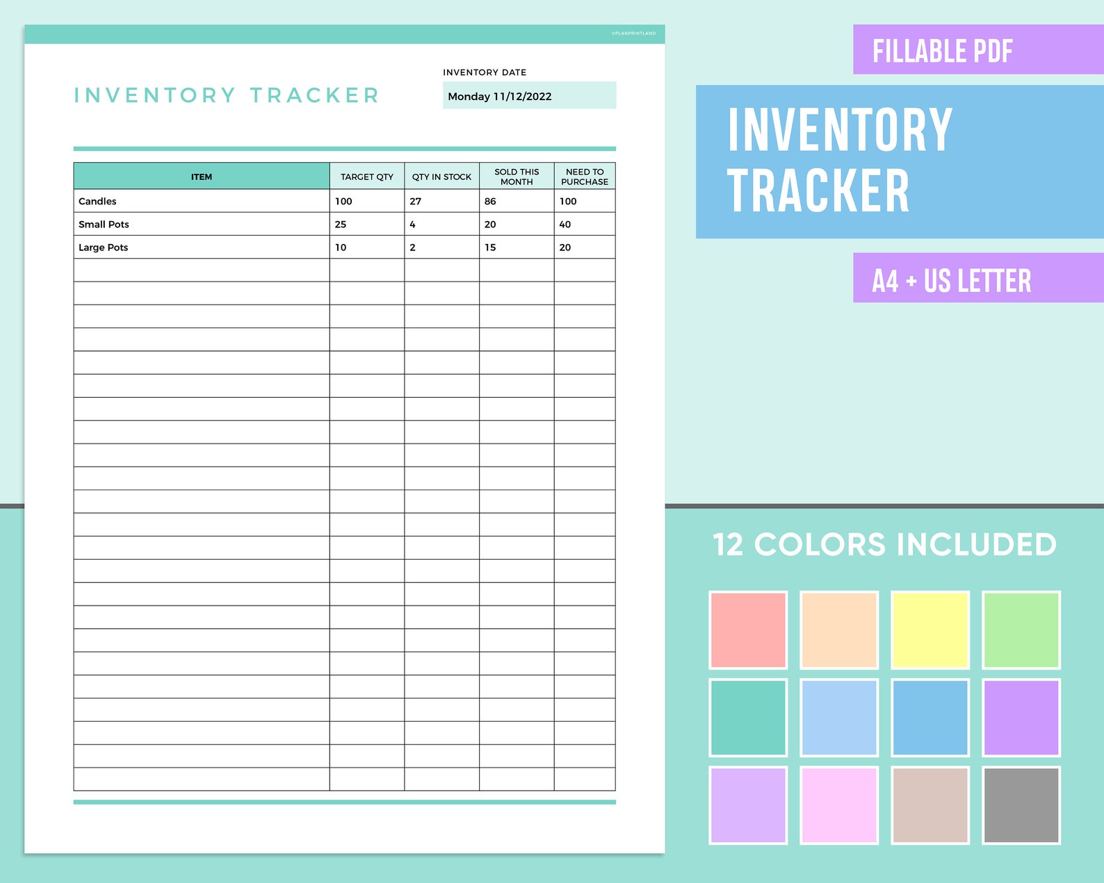 Editable Inventory Tracker Printable Fillable Inventory - Etsy Australia