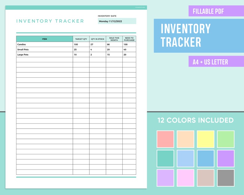 Editable Inventory Tracker Printable Fillable Inventory - Etsy