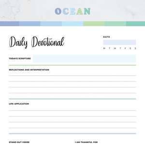 Daily Devotional Printable | Bible Scripture Study Template - Etsy