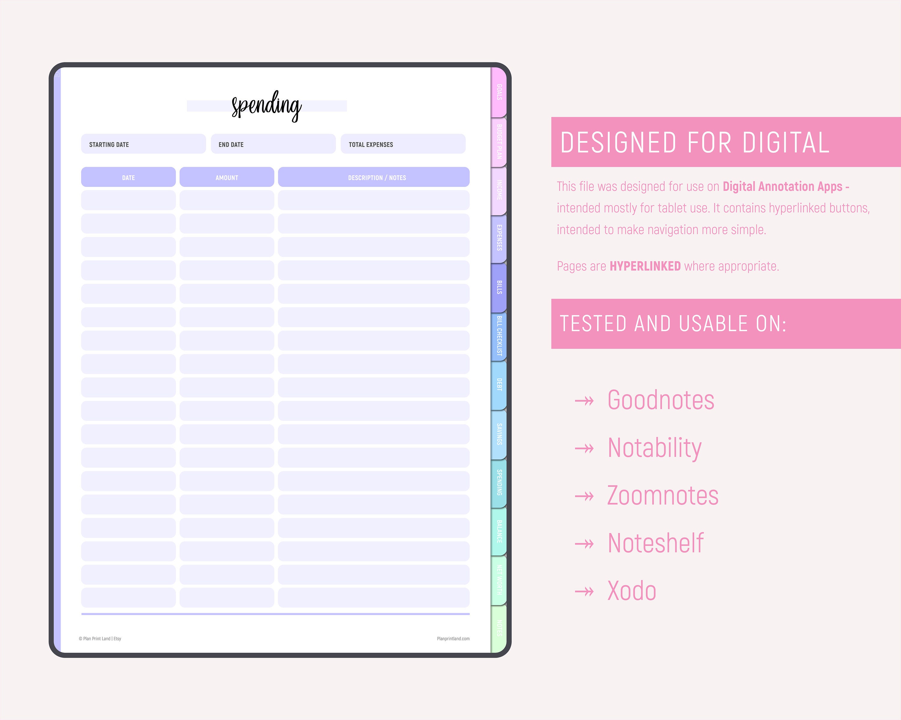 Digital Finance Planner, Budget Planner, Financial Planning Digital ...