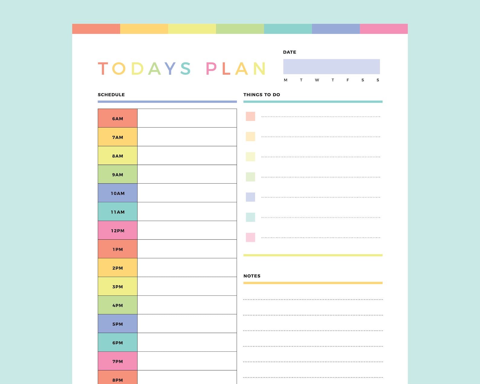 Printable Daily Planner for Kids, Childrens Routine Chart, Kids Daily ...