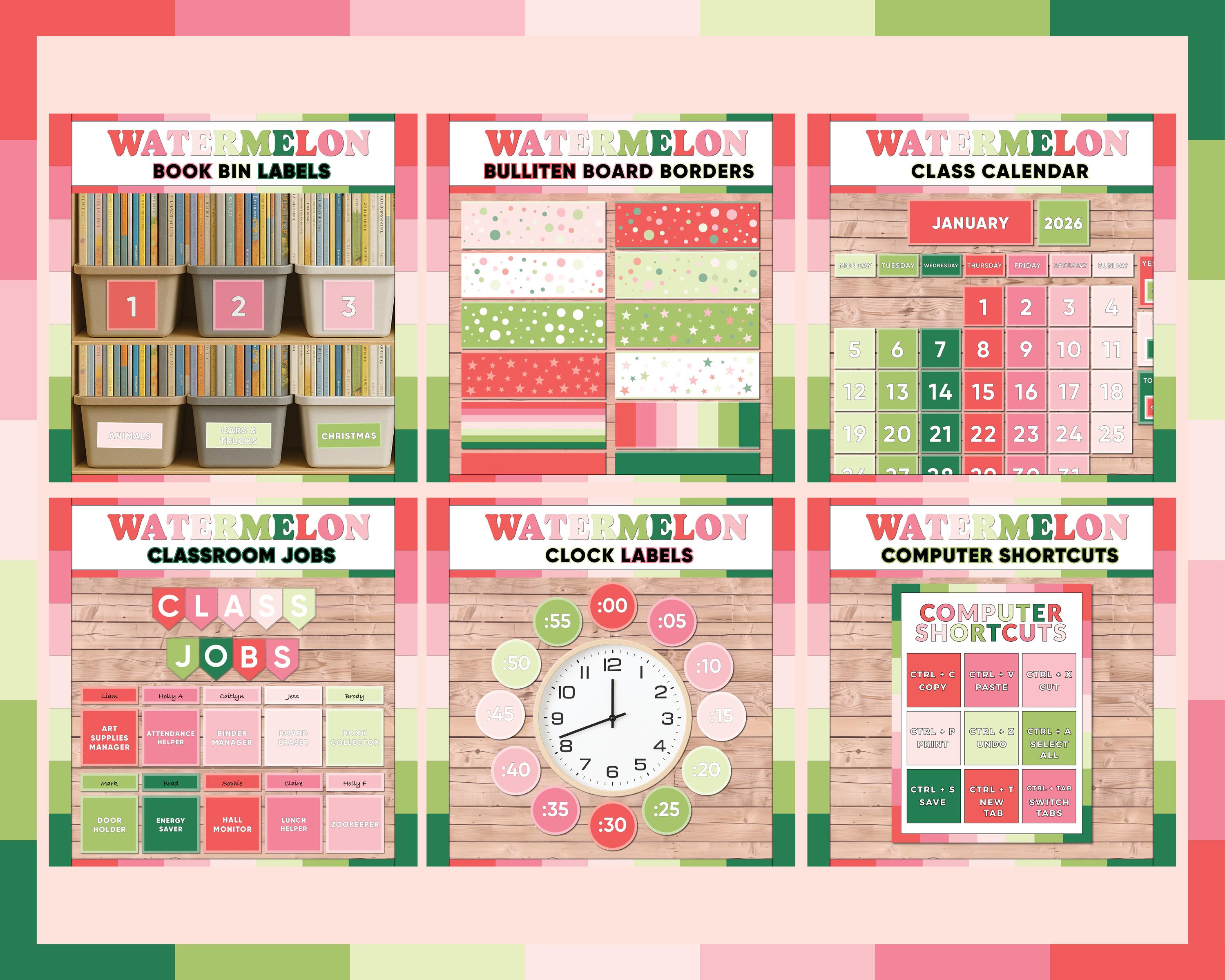Watermelon Classroom Decor Bundle | Red Pink Green Classroom Theme ...