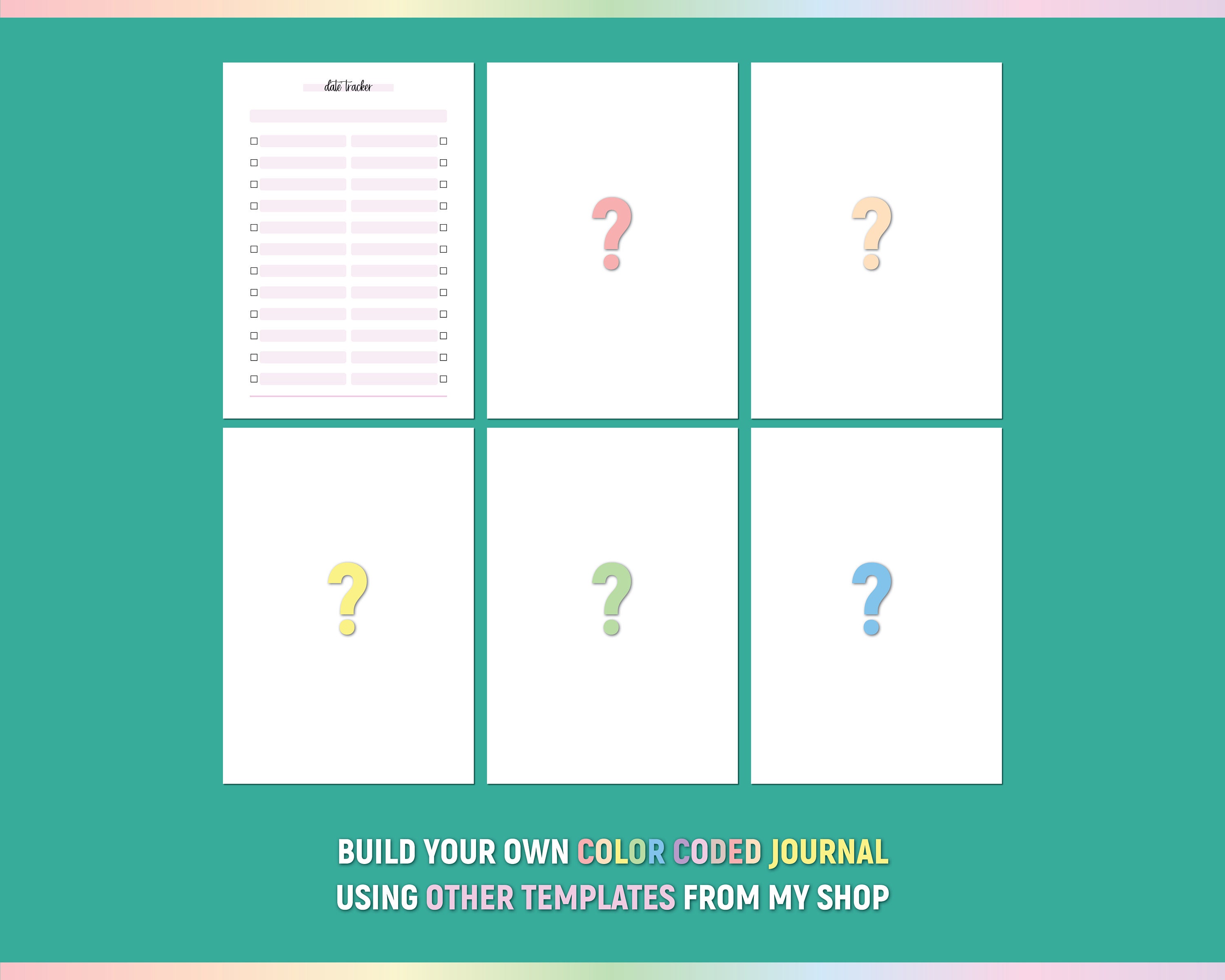 A5 Date Bucket List Template, Printable Dating Event Organizer Tracker ...