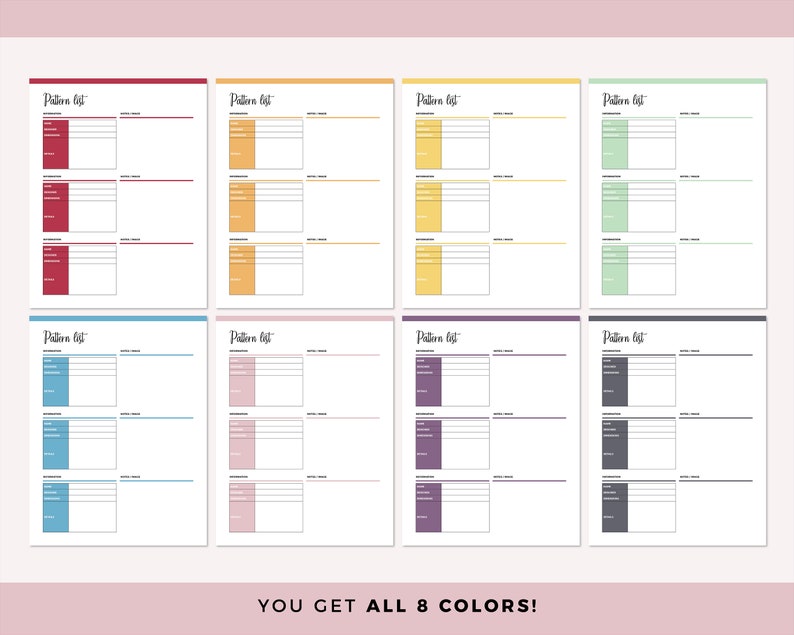 Printable Sewing and Quilting Fabric Pattern List, Quilt Making Fabric ...
