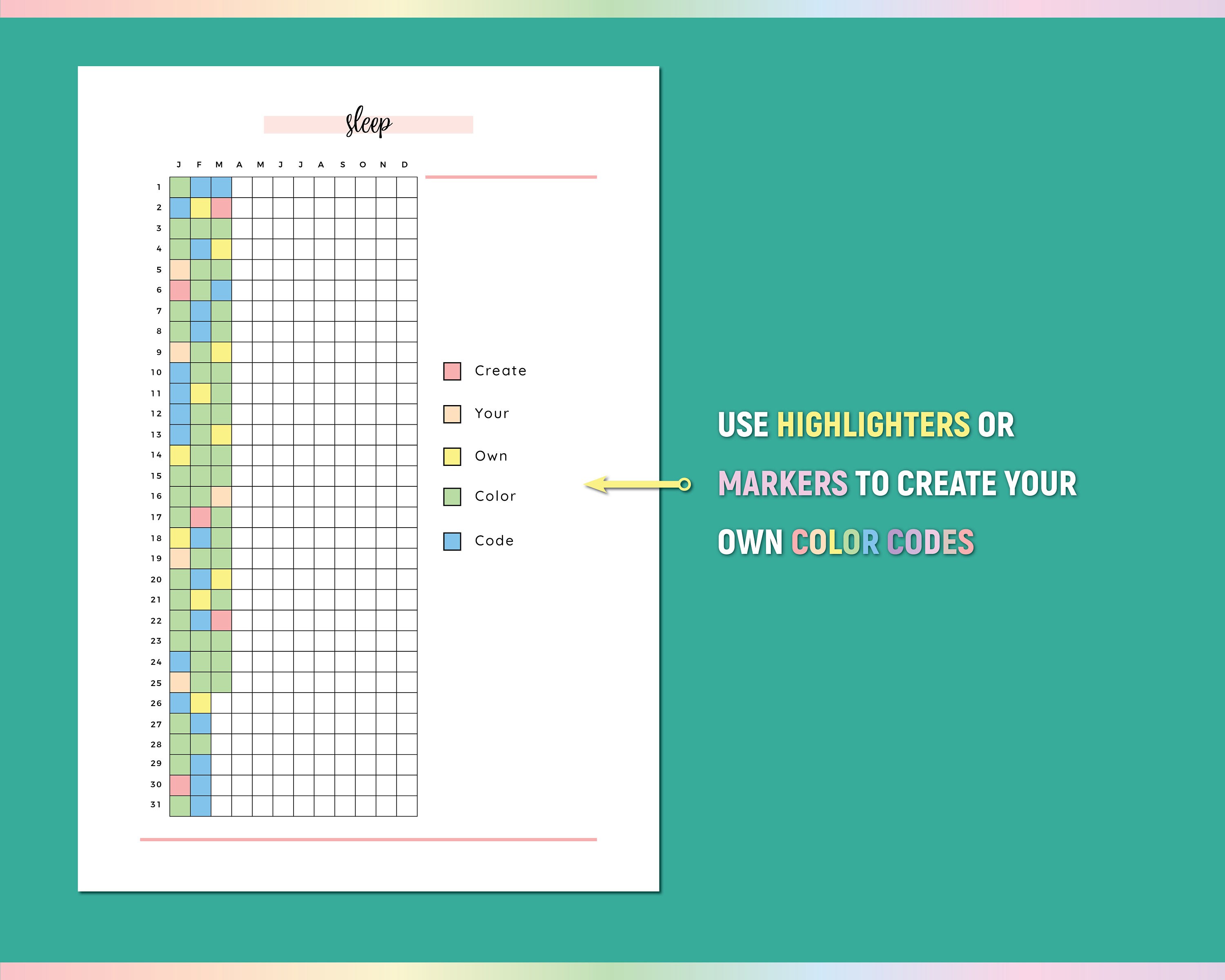 A5 Sleep Tracker, Printable Healthy Sleep Journal, Simple Nightly ...