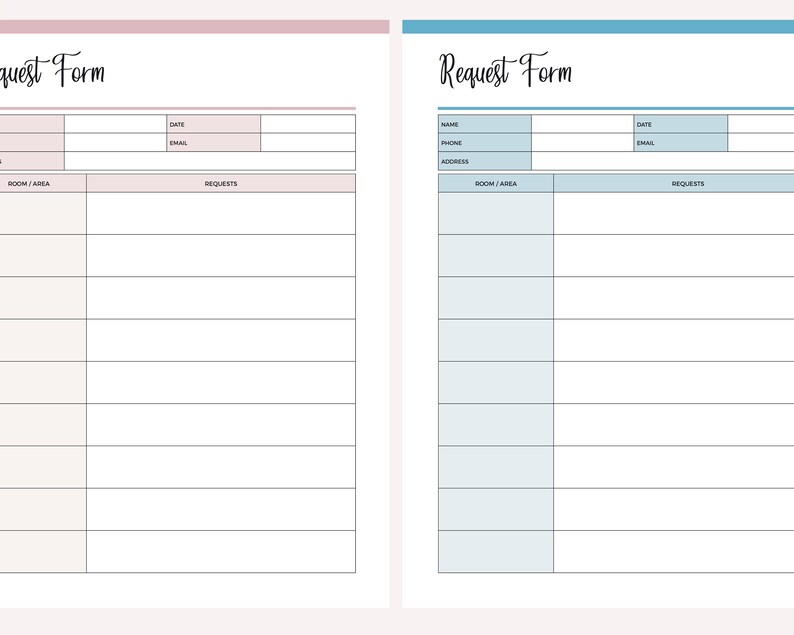Printable Cleaning Business Request Forms Painting Business - Etsy