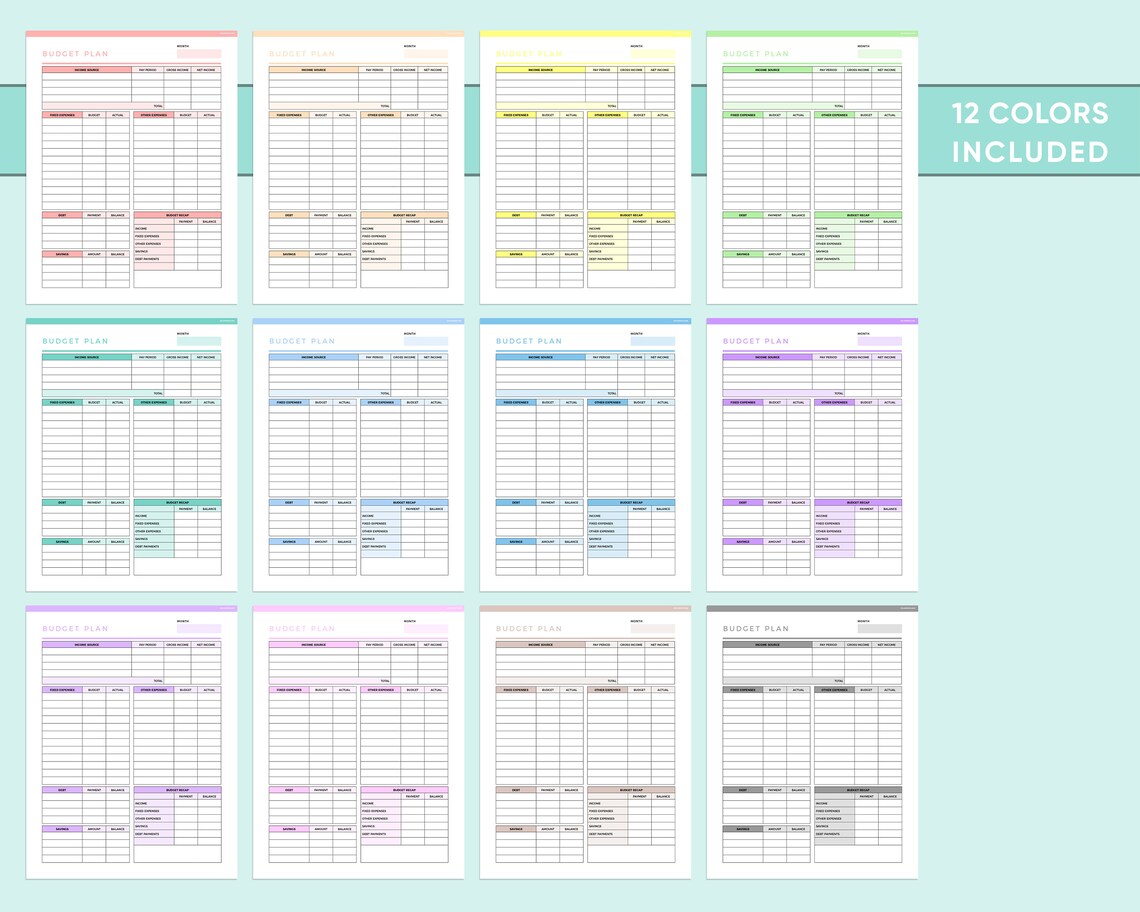 Editable Budget Planner Printable Fillable Budget Template - Etsy