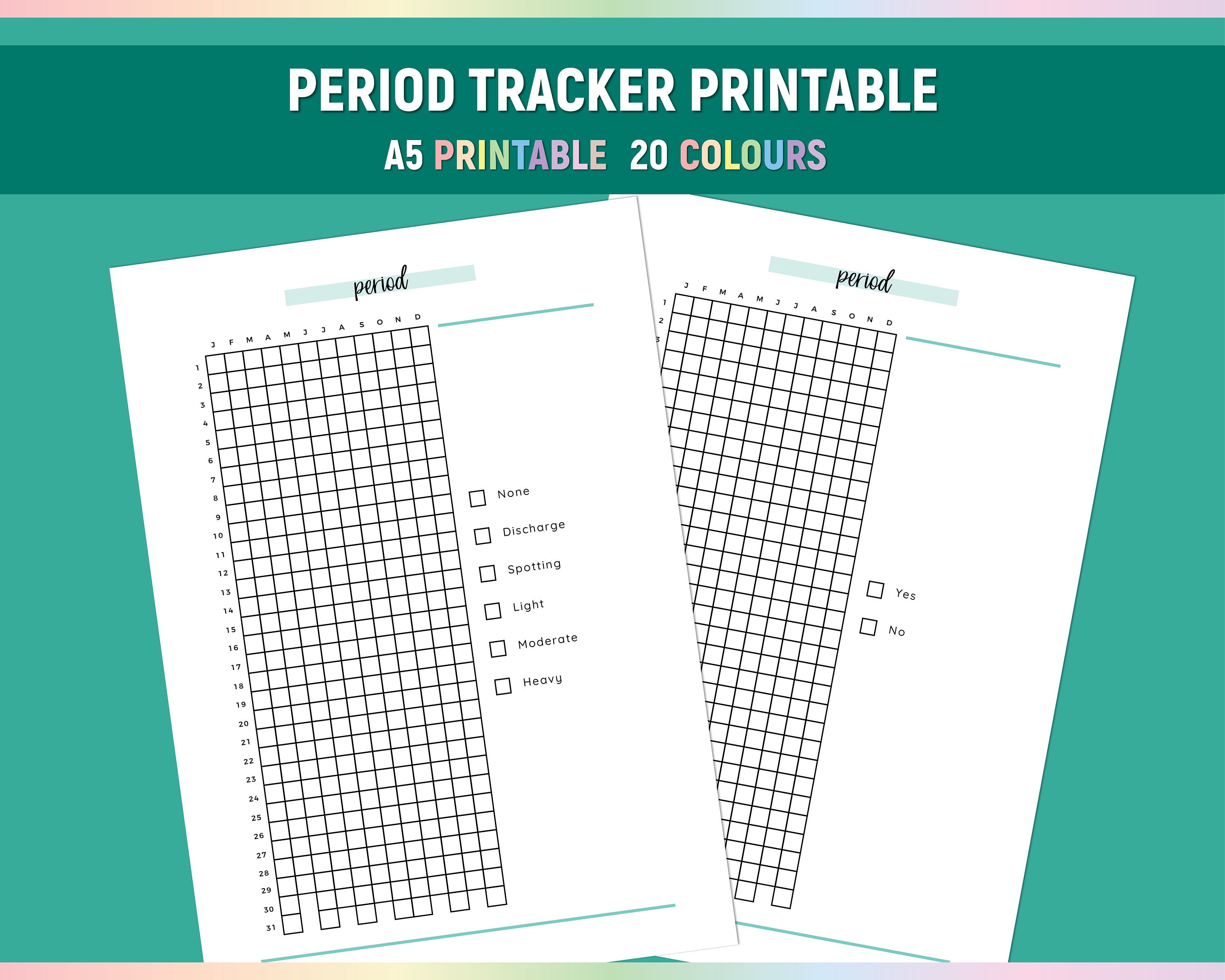 A5 Period Tracker, Printable Menstruation Journal, Simple Period Cycle ...