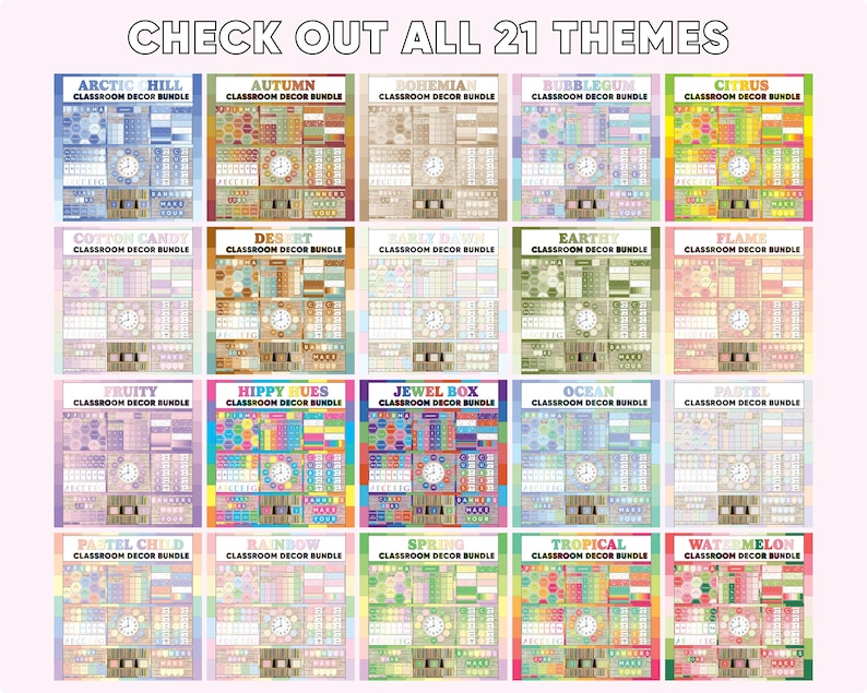 Pink and Purple Classroom Decor Bundle - Teacher Class Decorations - Etsy