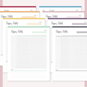 Printable Happy Habit Tracker, Habit Tracking, Happiness Log ...