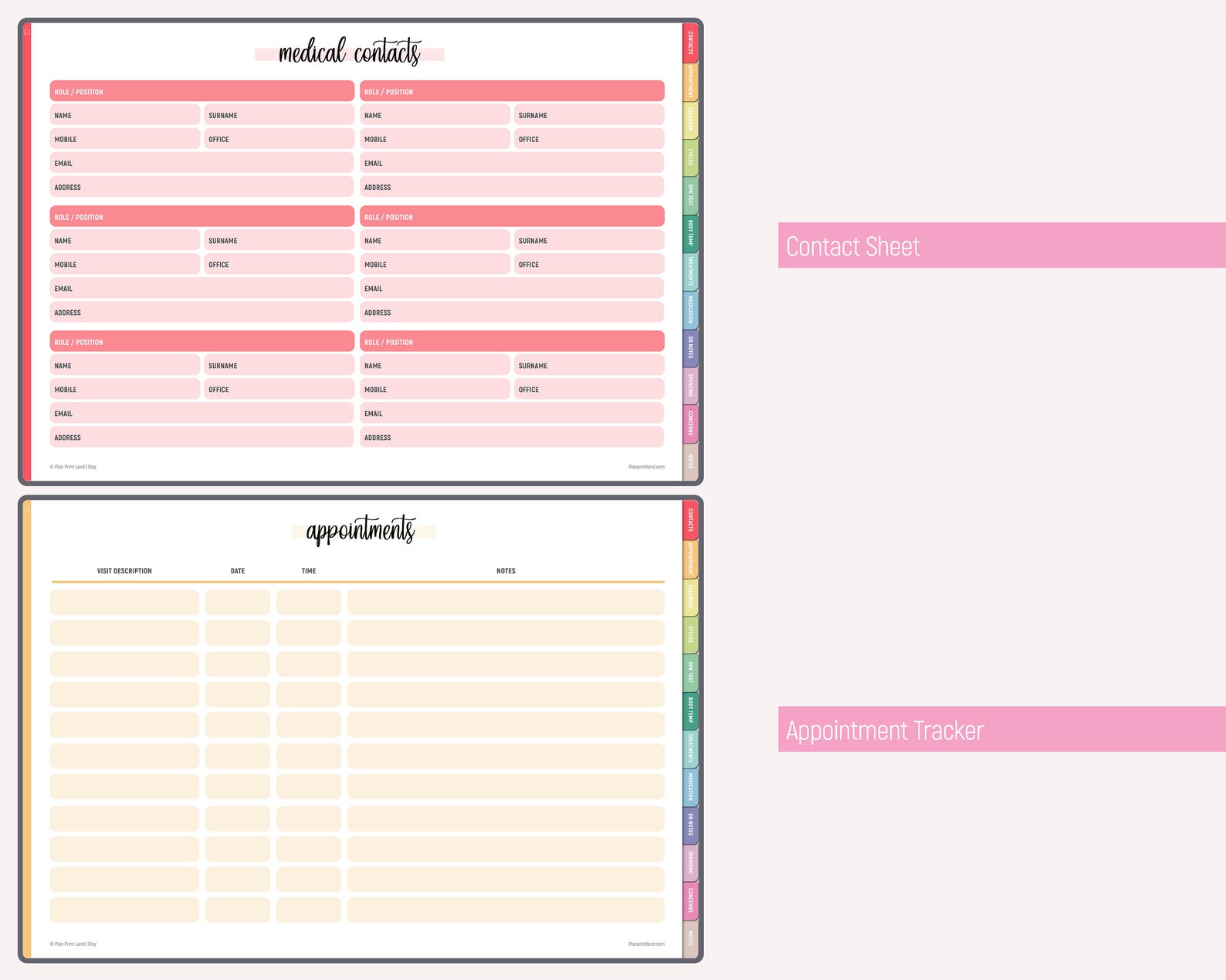 Digital IVF Planner, TTC Journal, IUI Medication Tracker, Conception ...