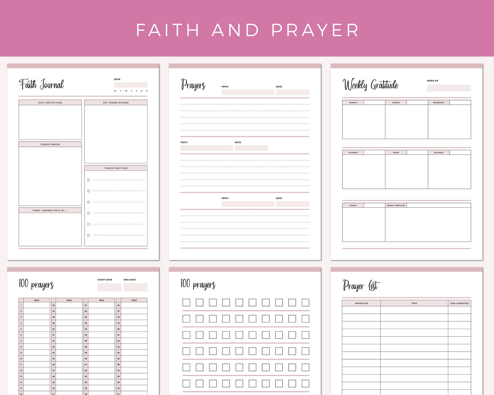 Printable Prayer Journal Bible Journaling Daily Bible - Etsy