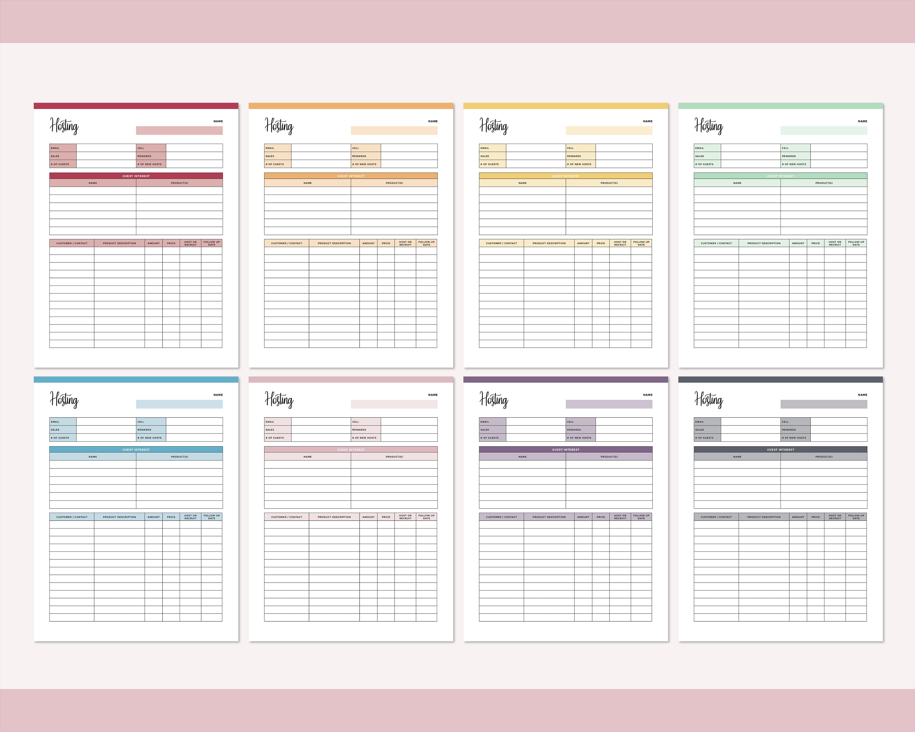 MLM Event Sales Sheet Printable Event Hosting Record Direct - Etsy