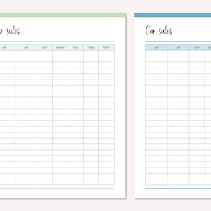 Printable Car Sales Tracker - Etsy