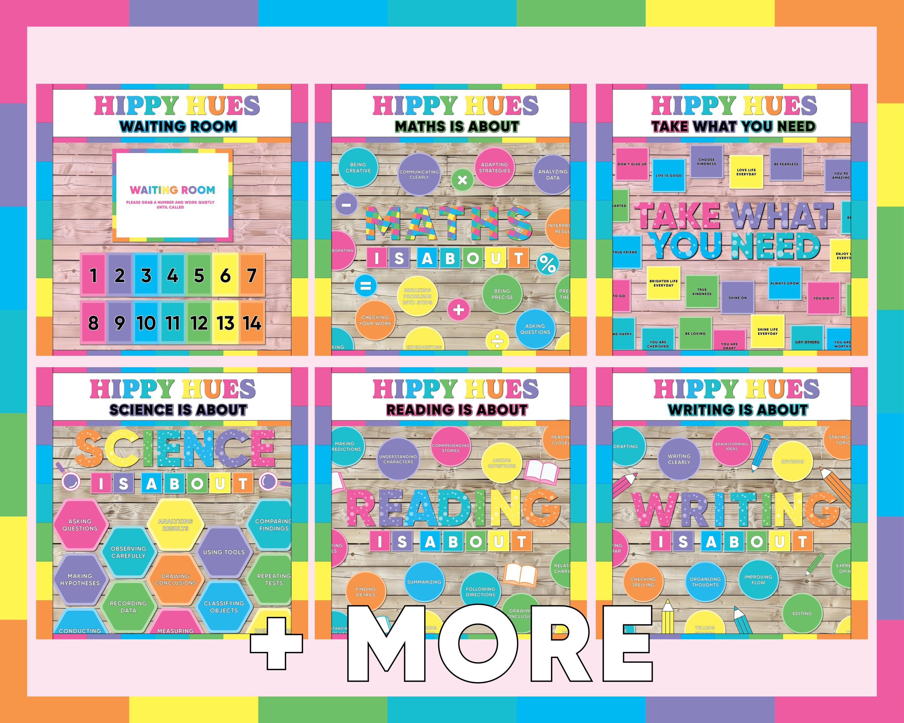 Bright Rainbow Classroom Decor Bundle | Colorful Bulletin Board Pack ...