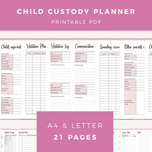 Divorce Planner Divorce Spreadsheet Custody Calendar Child - Etsy