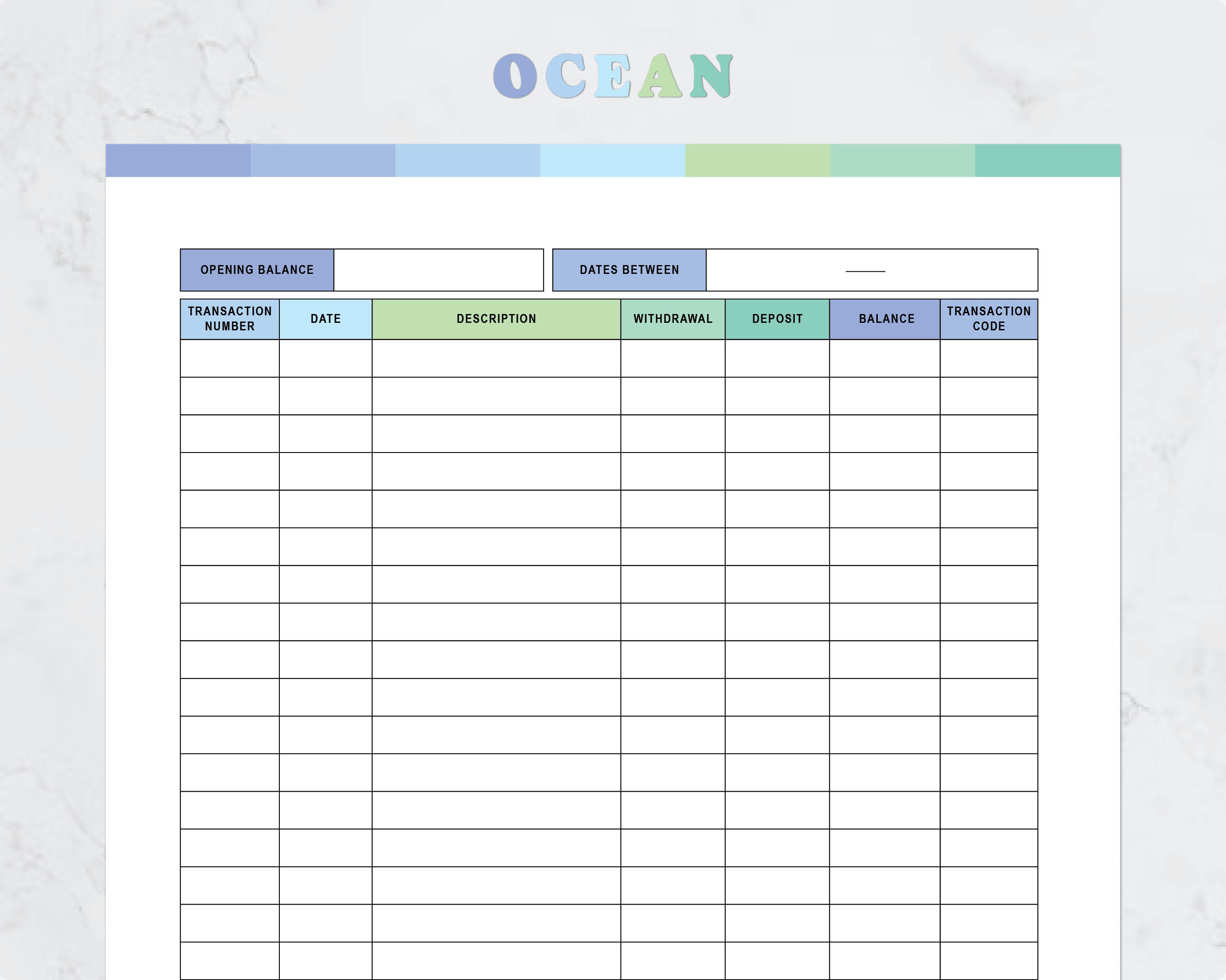 Printable Checkbook Register PDF, Check Book Balance Log, Account ...