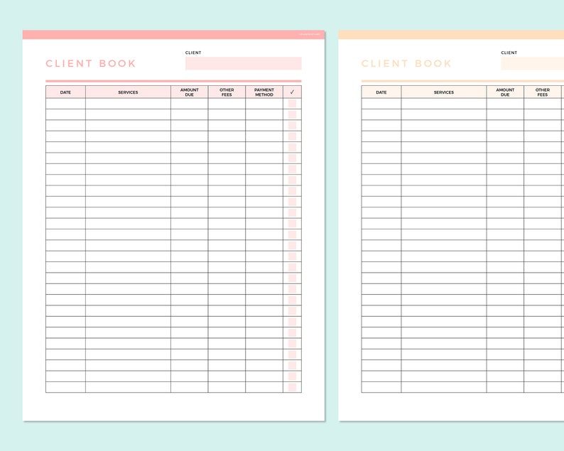 Editable Client Tracker Client Book Client Log Client - Etsy