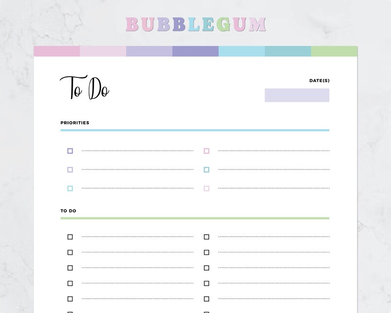 Daily to Do List Printable Rainbow Task Checklist - Etsy Australia